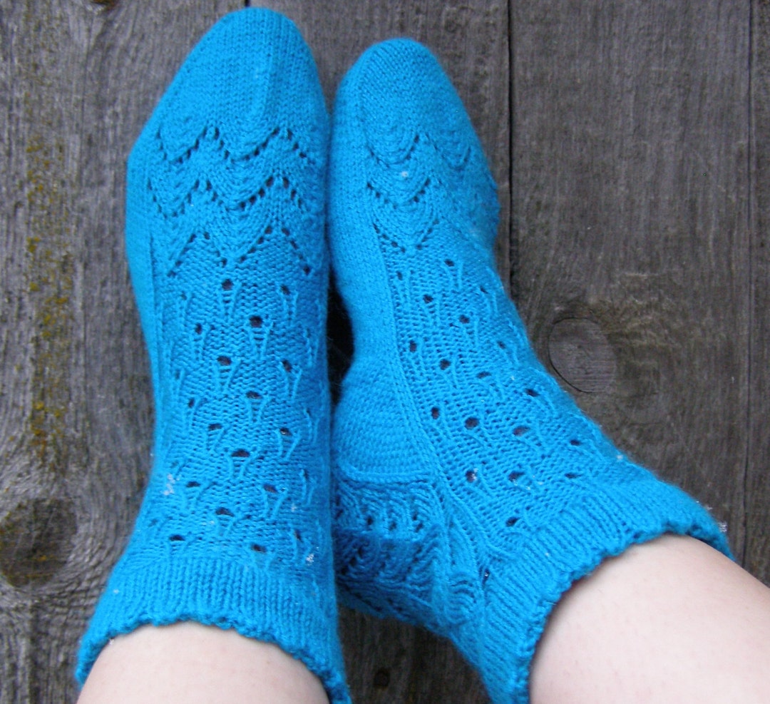 Lace Woolen Bed Socks, Sky Blue House Socks, Knit Winter Accessories ...