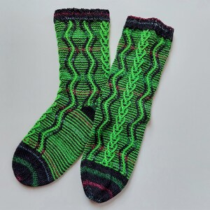 Neon Pink Wool Socks, Hand Knit Boot Socks, Warm Toes House Socks ...