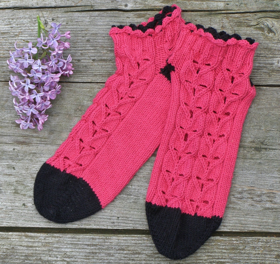 Pink Short Sneaker Socks Vegan Ankle Socks Fuchsia Knitted - Etsy