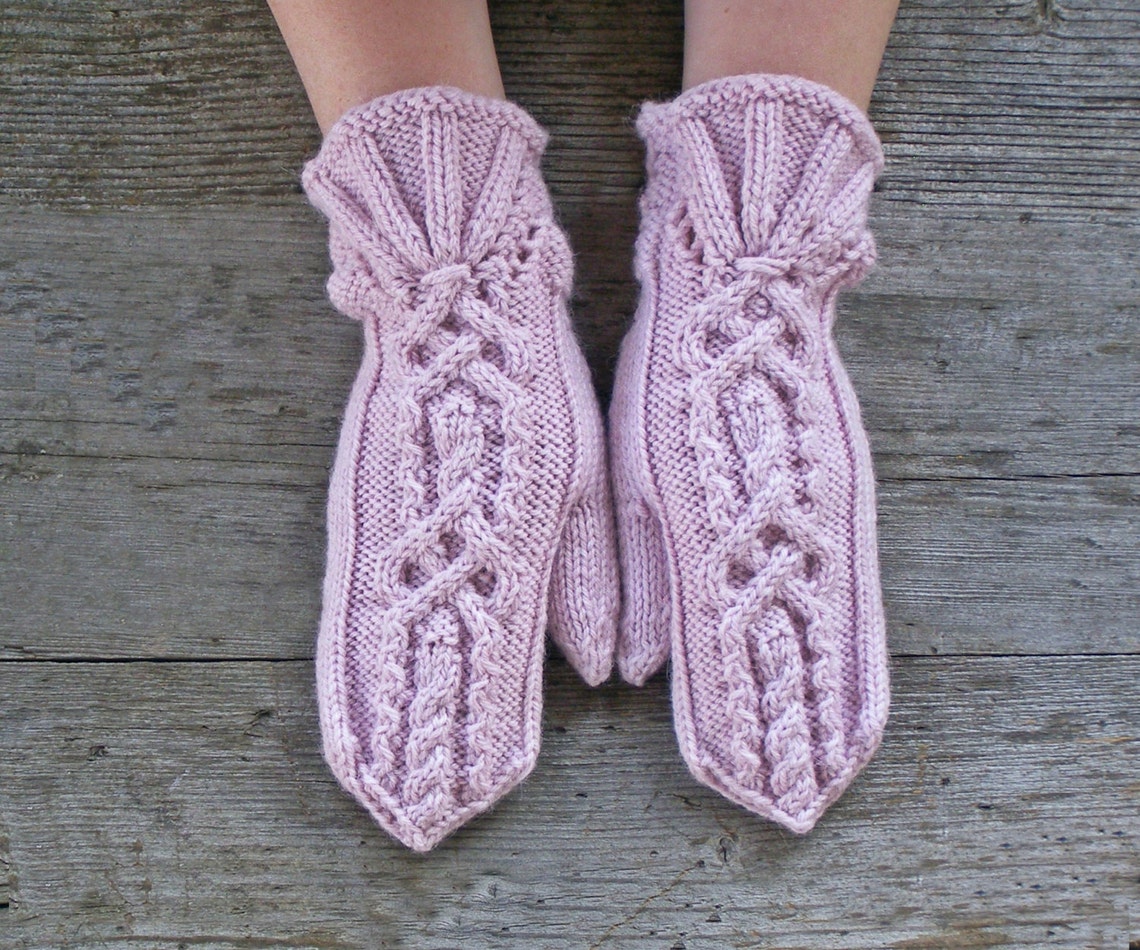 Hand Knit Alpaca Mittens, Soft Wool Winter Gloves, Knitted Mittens With ...