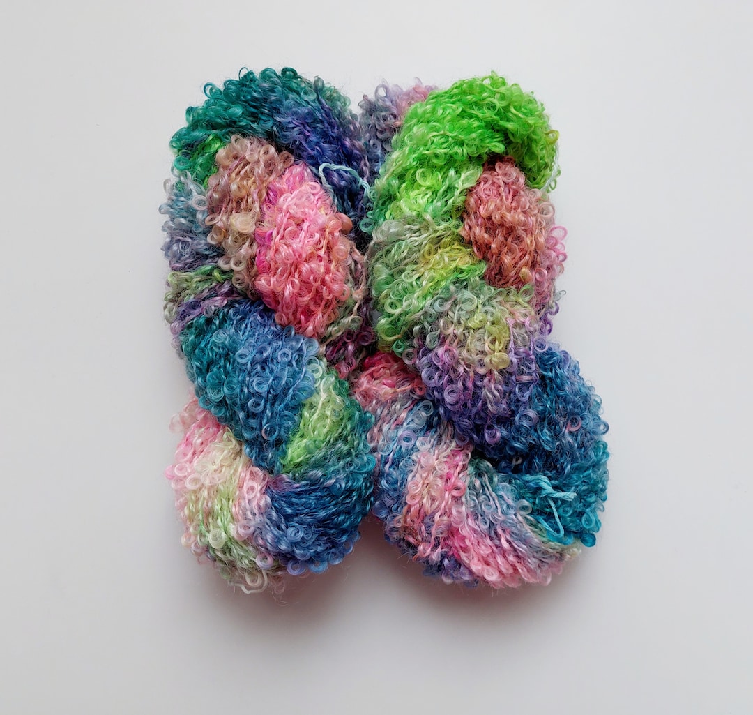 2 Skeins Mohair Yarn, Chunky Kid Mohair, Loop Yarn, Self Striping ...