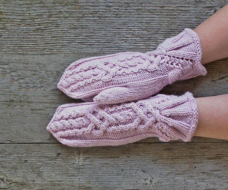 Hand Knit Alpaca Mittens, Soft Wool Winter Gloves, Knitted Mittens With ...