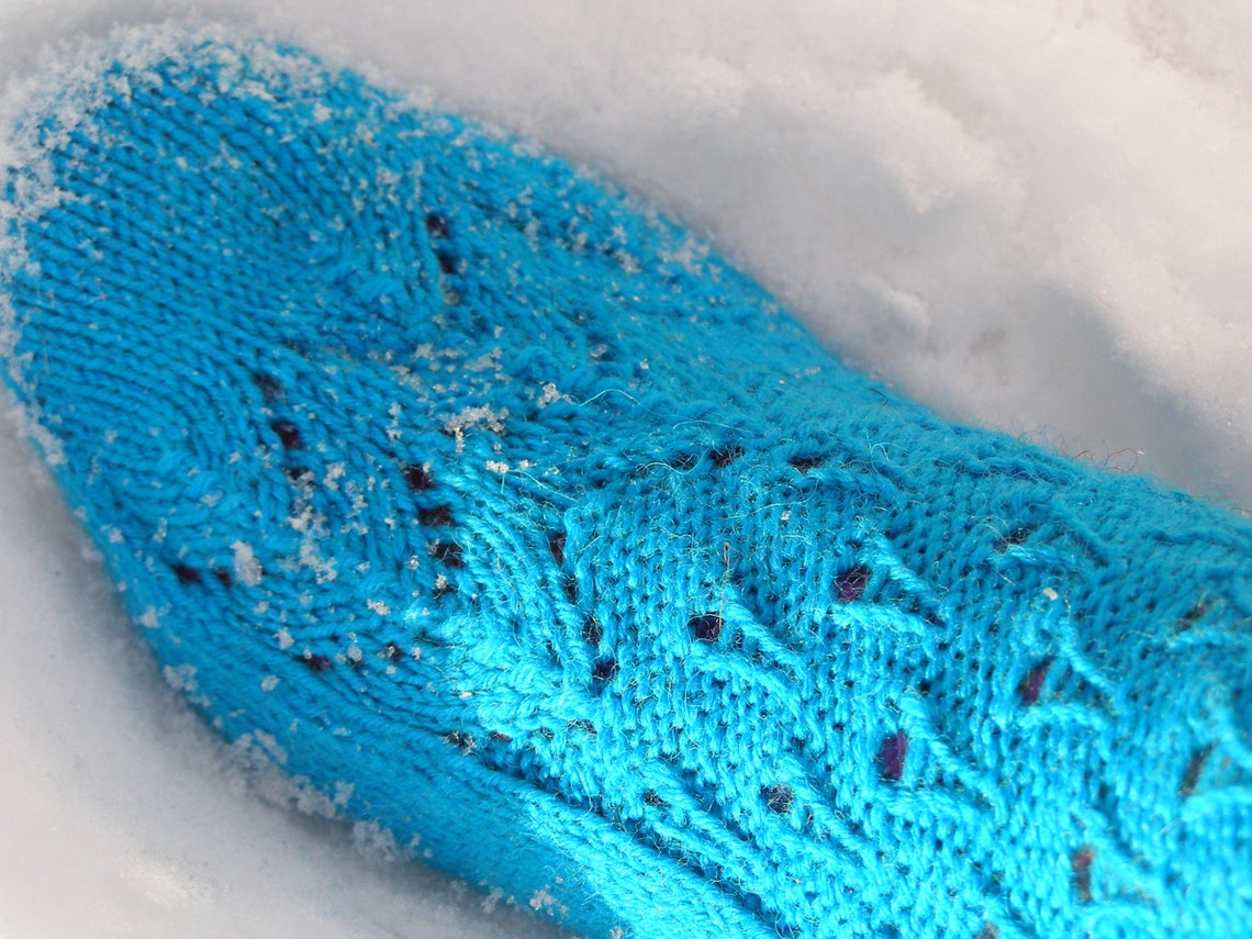 Lace Woolen Bed Socks, Sky Blue House Socks, Knit Winter Accessories ...