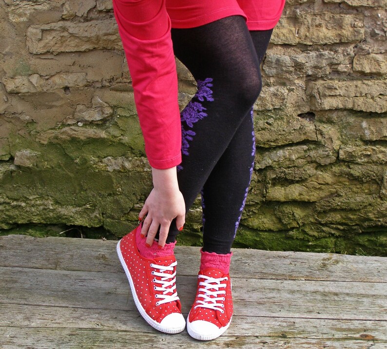 Pink Short Sneaker Socks Vegan Ankle Socks Fuchsia Knitted - Etsy