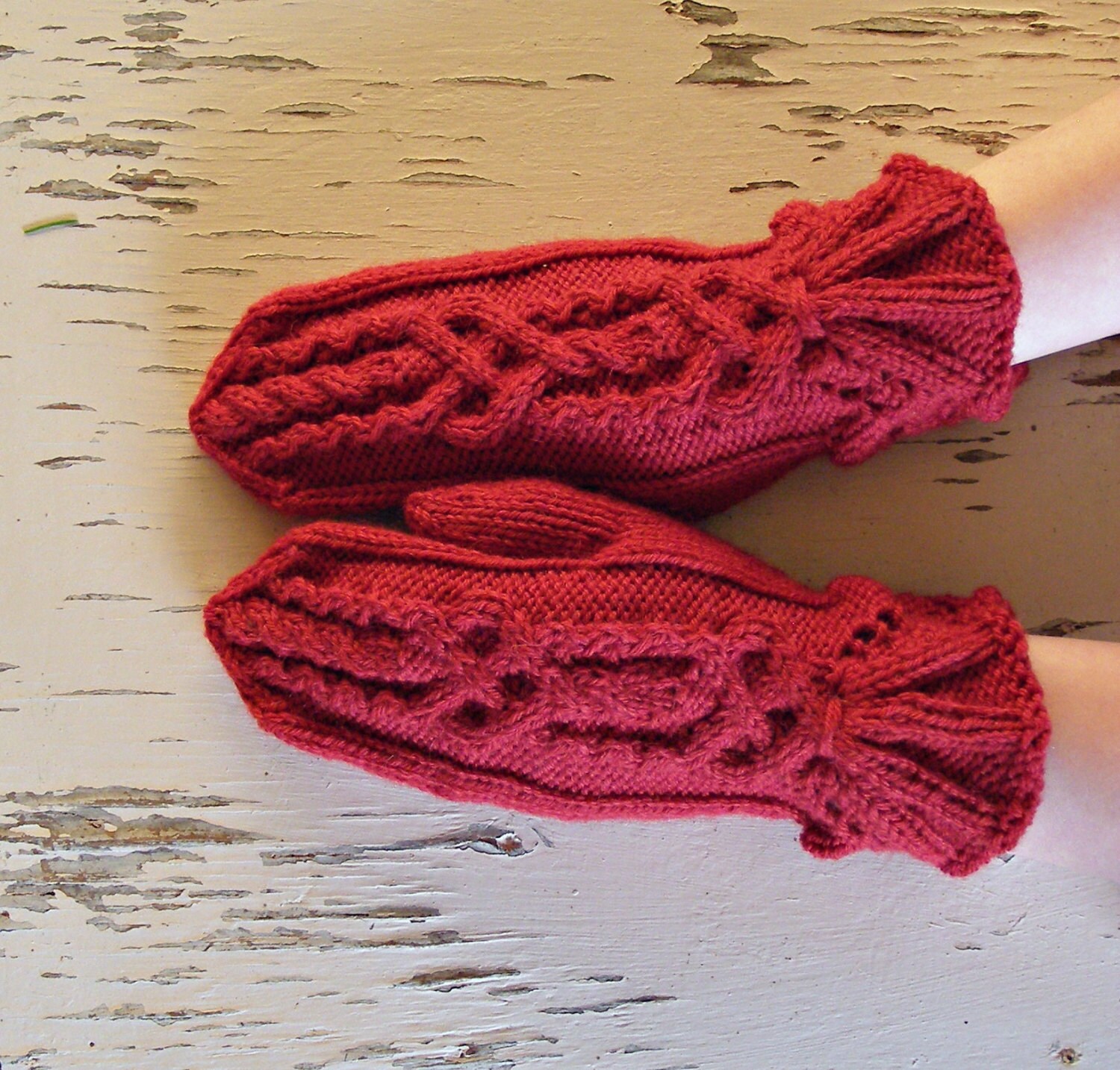 Red Wool Winter Gloves Hand Knit Love Mittens Alpaca Mittens - Etsy