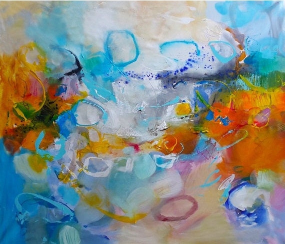 Abstract Art Print Canvas, Painting Living Room Large, Large Wall Art ...