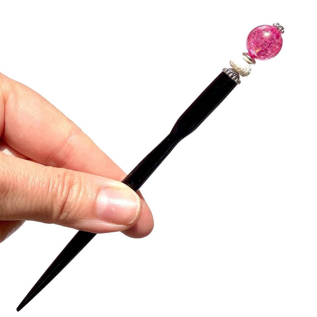 Hot Pink “chelsea” Tidal Hair Stick. Handmade. Crackle Glass Barbiecore ...