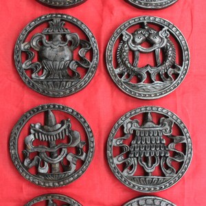 Wooden Asthamangal/ Eight Auspicious Sign Wall Hanging Hand Carved in ...