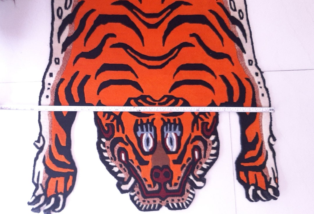 Tibetan Rug Tiger Design Handmade Carpet Floor Decor for New Year's ...