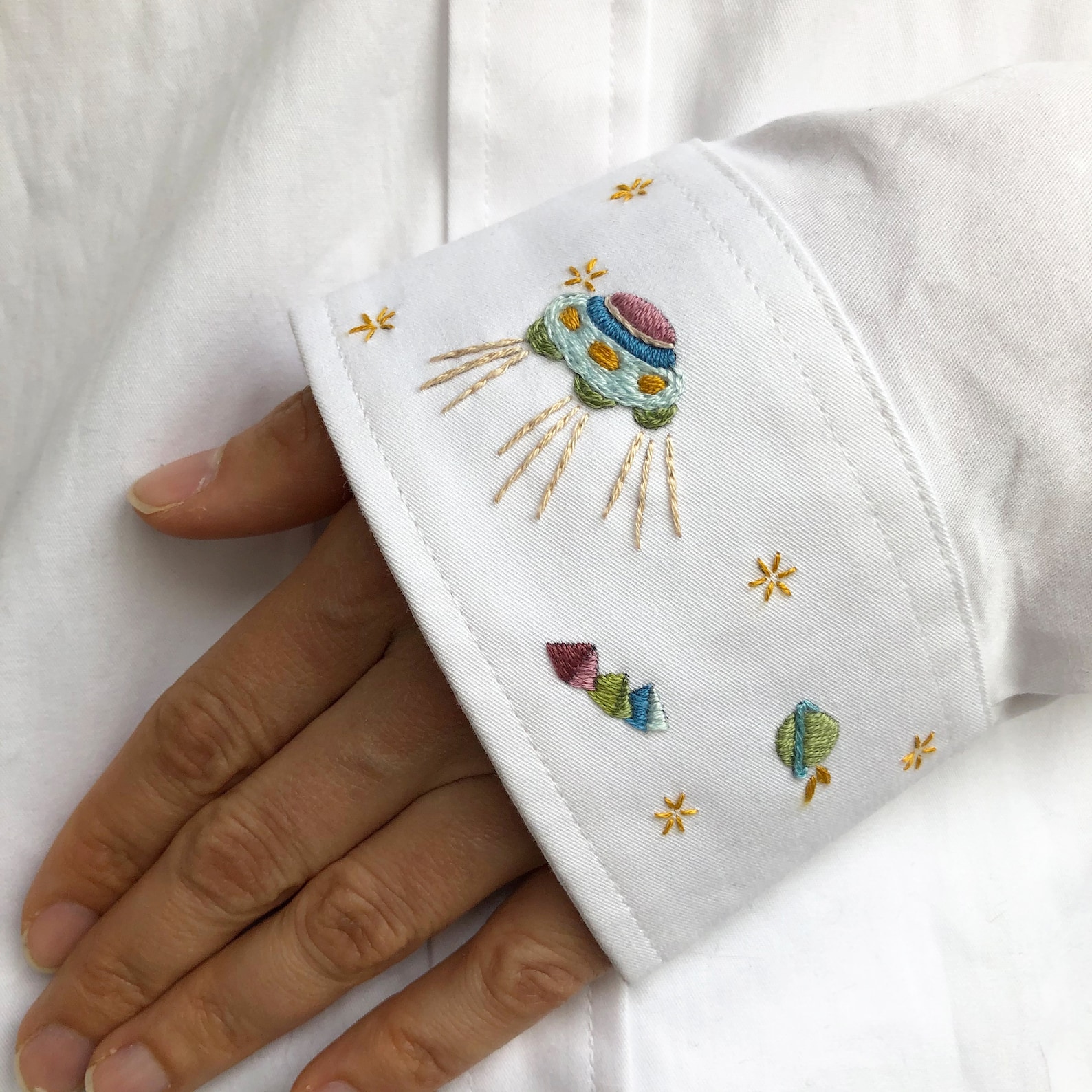 Space Theme Embroidery PDF Pattern | Modern Hand Embroidery | DIY Alien ...