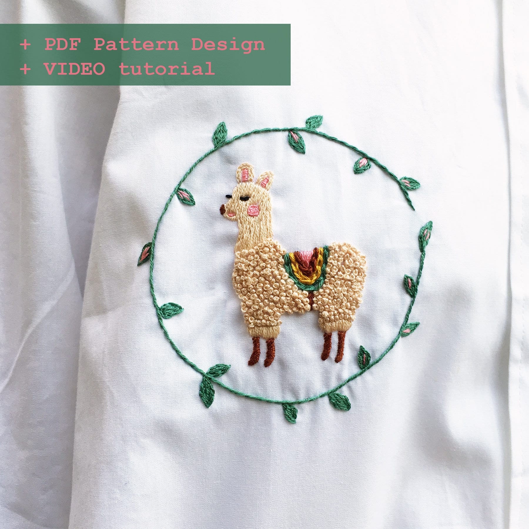 Hand Embroidery PDF Pattern With Video Tutorial Hand - Etsy