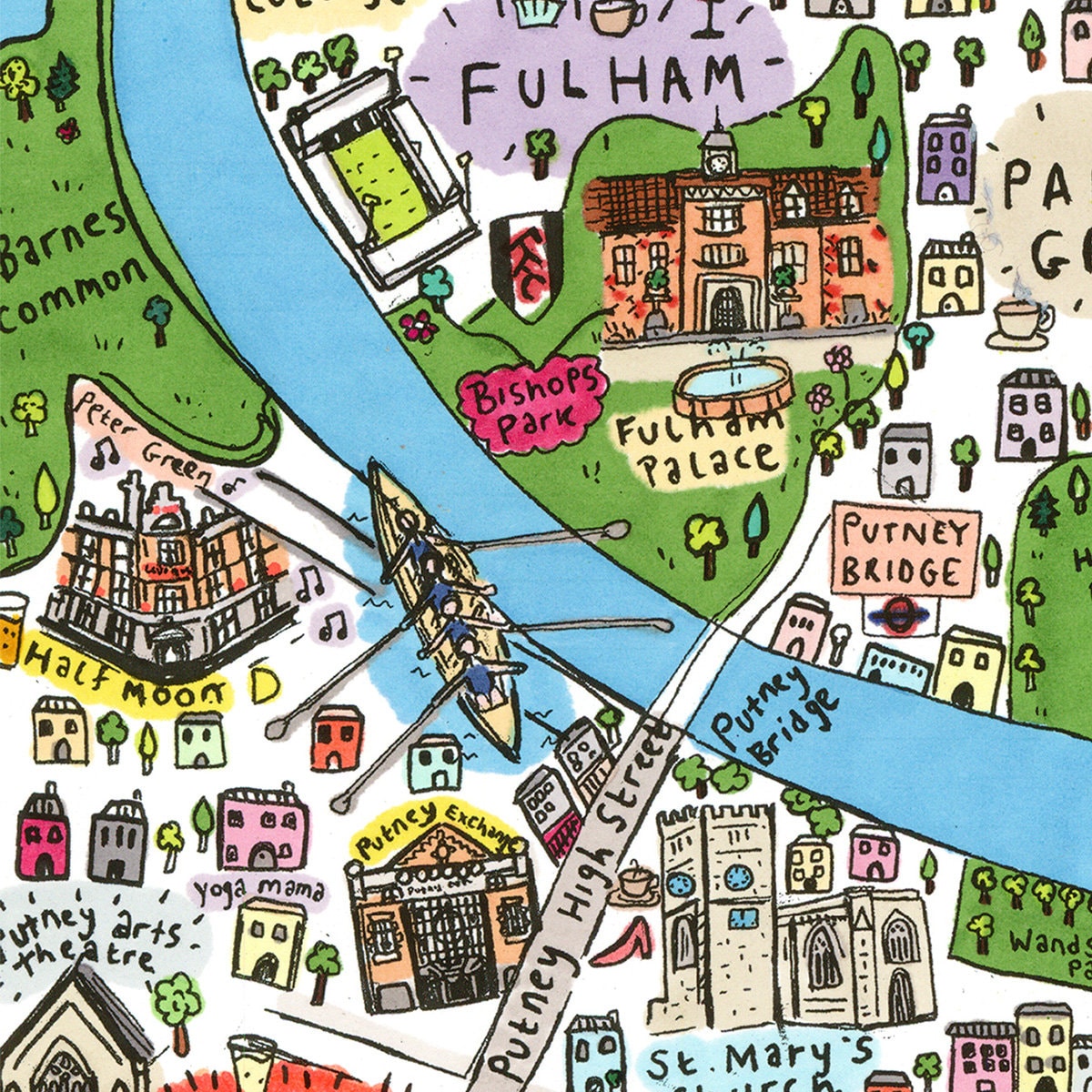 Illustrated Map of South West London, Limited Edition, 2nd Edition ...