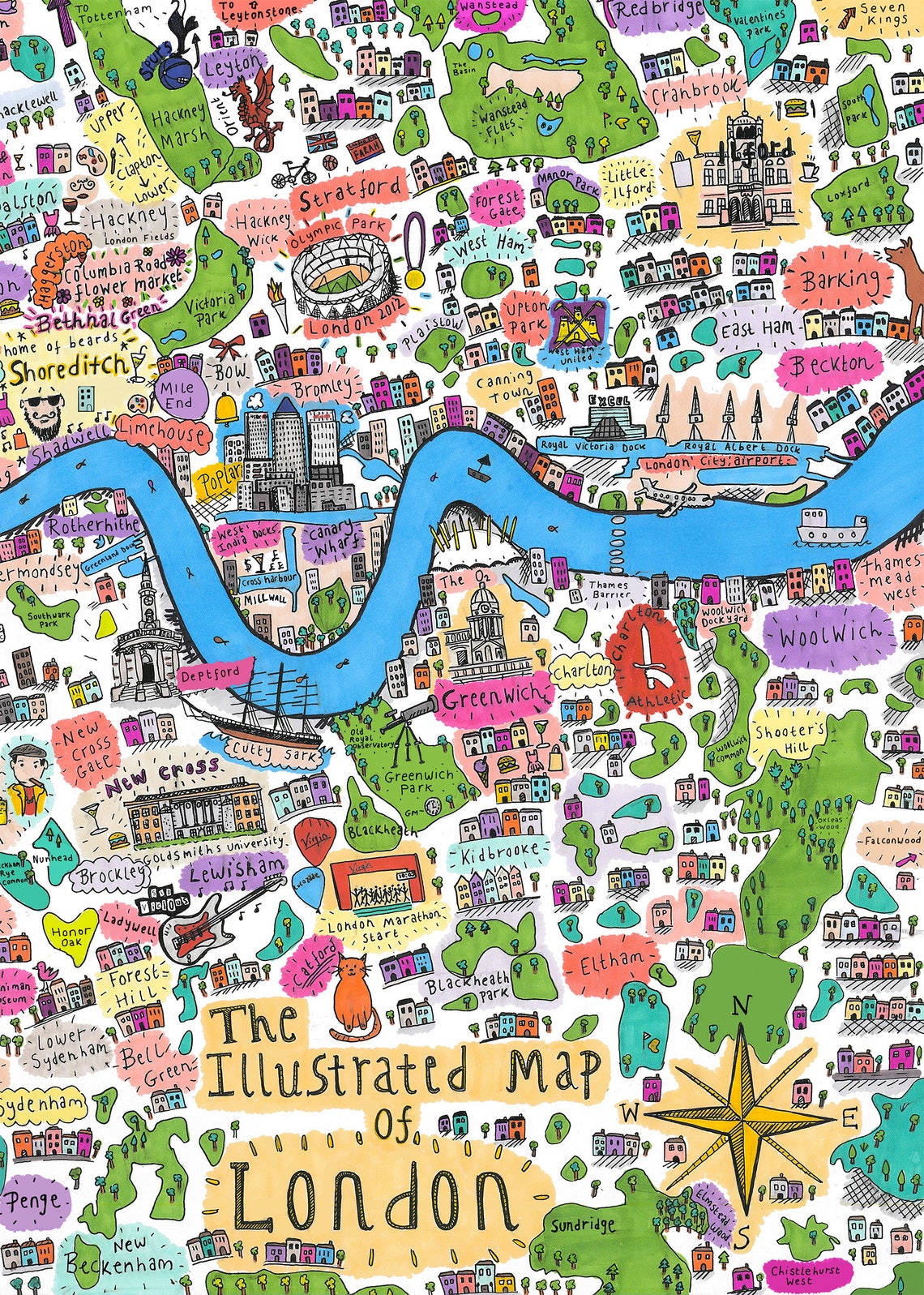 Illustrated Map of London First Edition home Decor Gift - Etsy UK