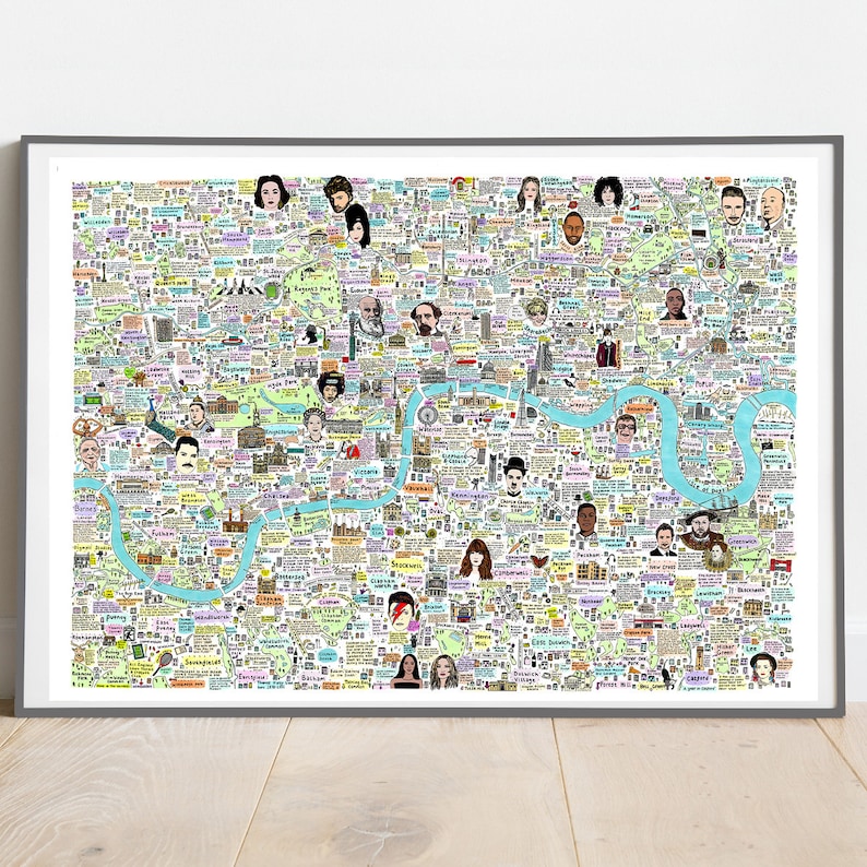 Illustrated Map of London History and Culture, Famous London Streets ...