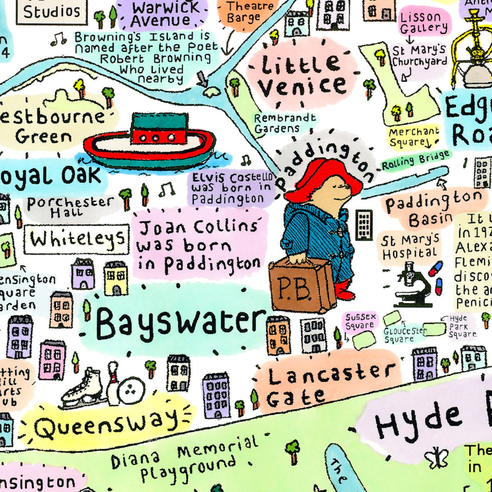 Illustrated Map of North West London History and Culture - Etsy