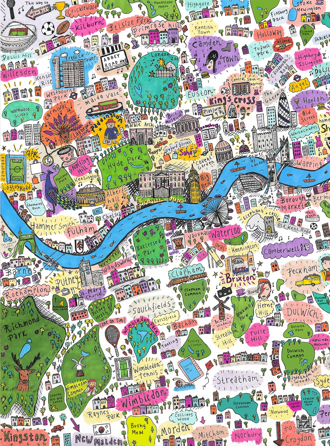 Illustrated Map of London First Edition home Decor Gift - Etsy UK