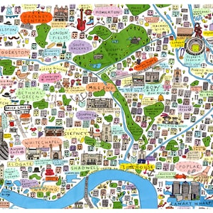 Illustrated London Map Limited Edition, Famous London Streets, London ...