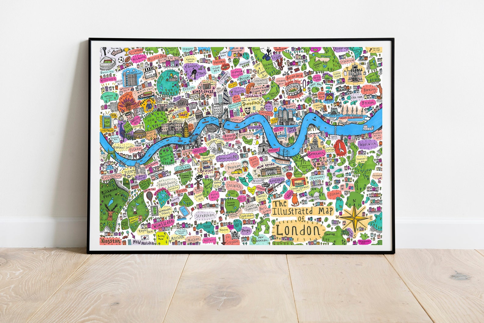 Illustrated Map of London First Edition, Famous London Streets, London ...