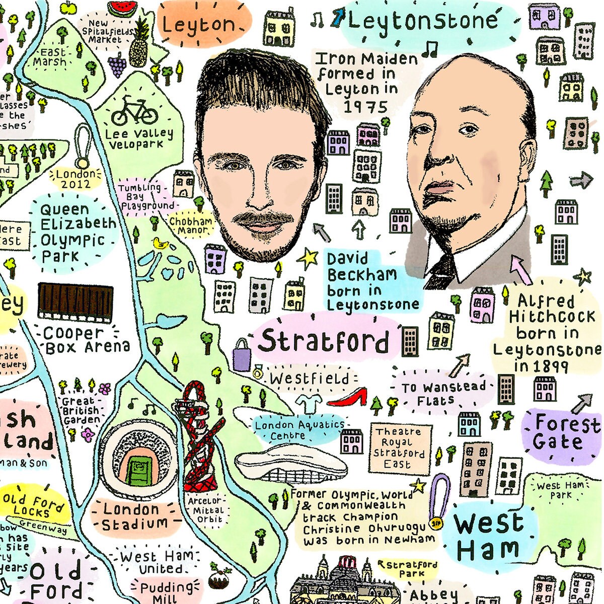 Illustrated Map of London History and Culture, Famous London Streets ...