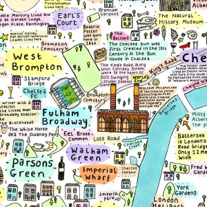 Illustrated Map of South West London History and Culture, Famous London ...