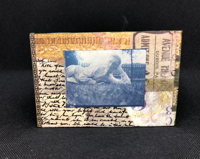 Cyanotype Photo Collage - Vintage Photo - Summer Love Letters - OOAK ...