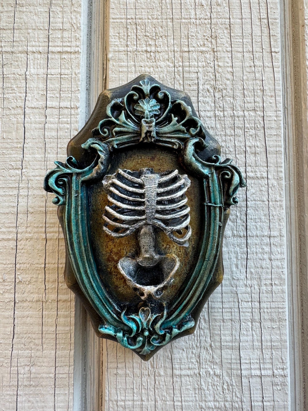 Hand-painted Skeleton Torso Shrine: Upcycled Assemblage Wall Decor - Etsy