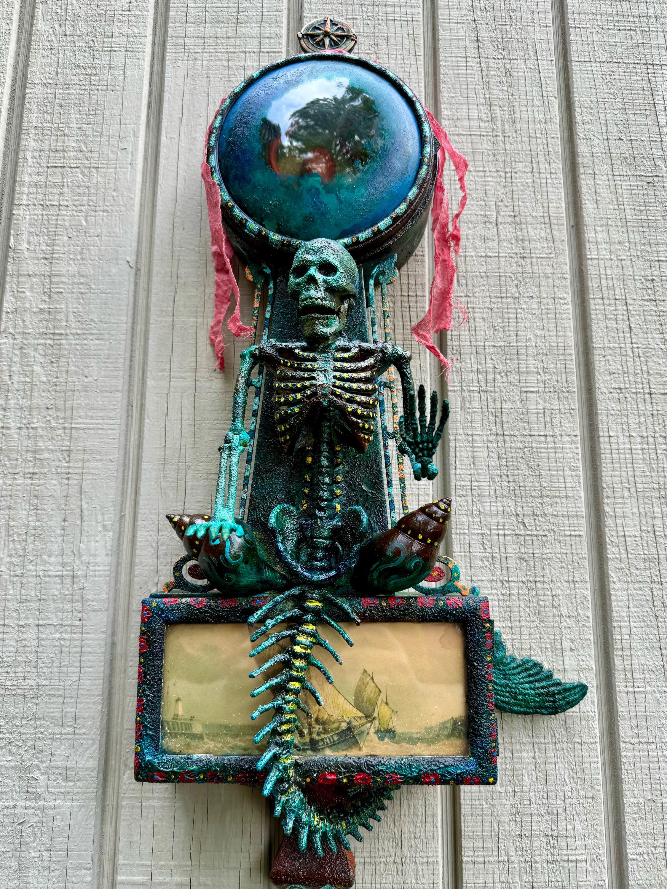 Unique Skeleton Mermaid Sea Shrine Found Object Sculpture Vintage Decor ...