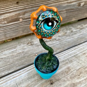 Freaky Flora Giant Eyeball Creepy Garden Scary Flower Assemblage Art ...