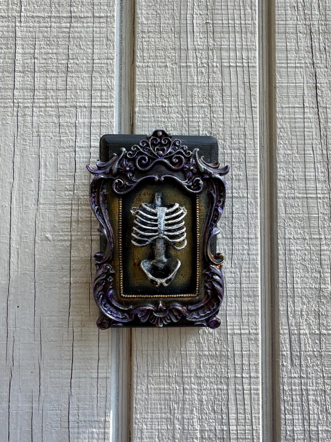 Hand Painted Skeleton Torso Shrine: Upcycled Assemblage Wall Decor - Etsy