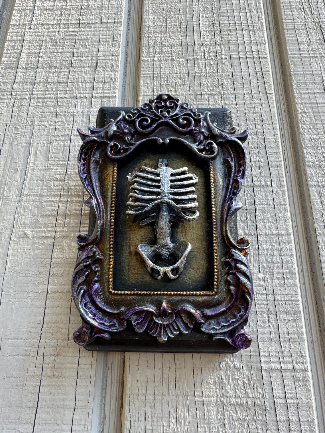 Hand Painted Skeleton Torso Shrine: Upcycled Assemblage Wall Decor - Etsy