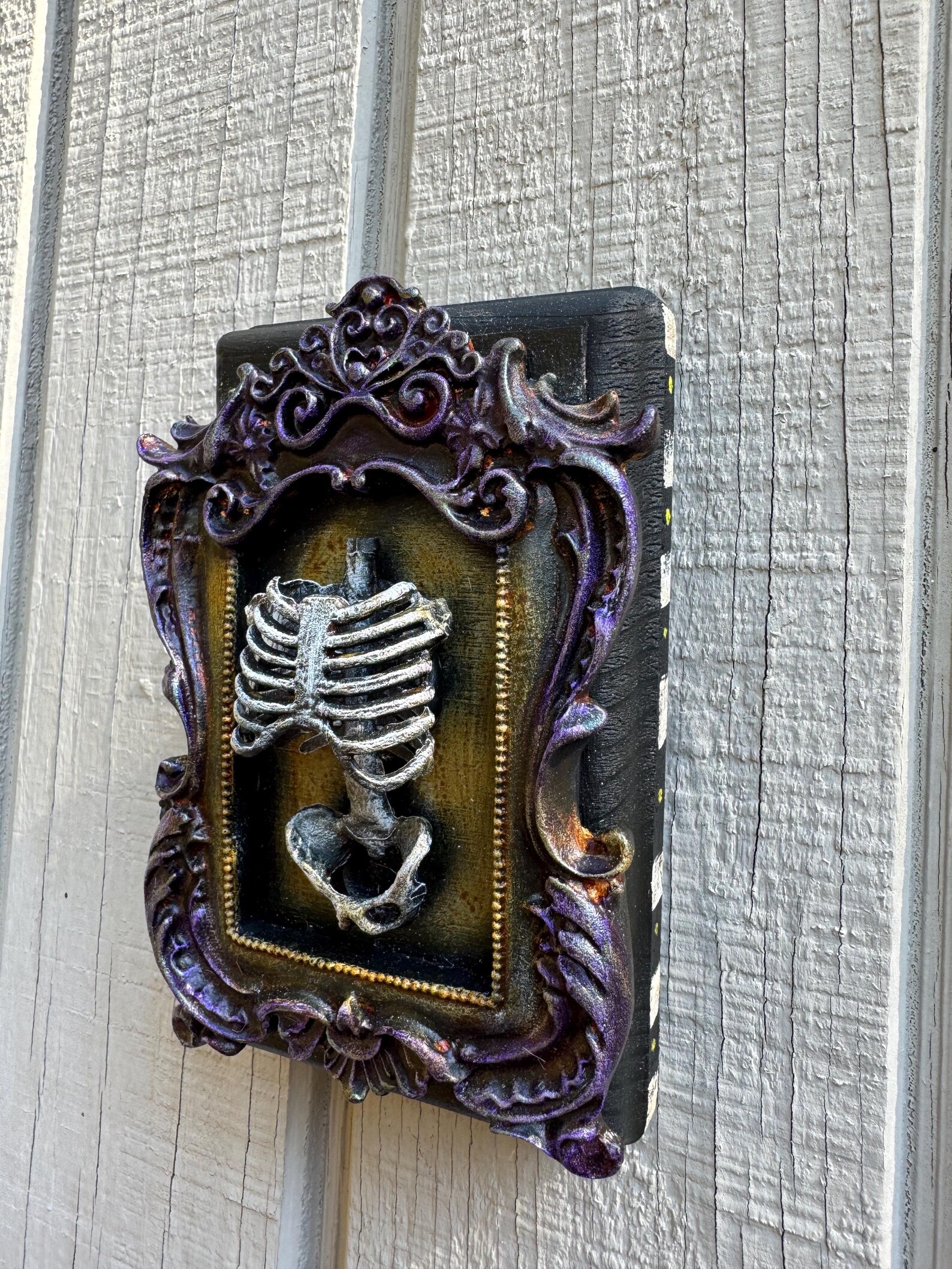 Hand Painted Skeleton Torso Shrine: Upcycled Assemblage Wall Decor - Etsy