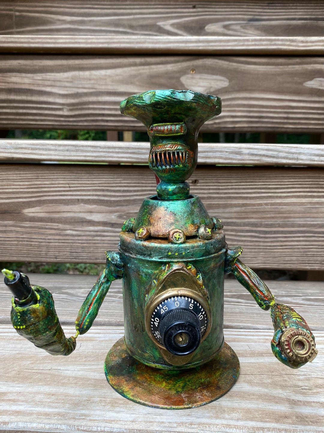 Robot Sculpture Junk Robot Art Object Upcycled Materials Reclaimed ...