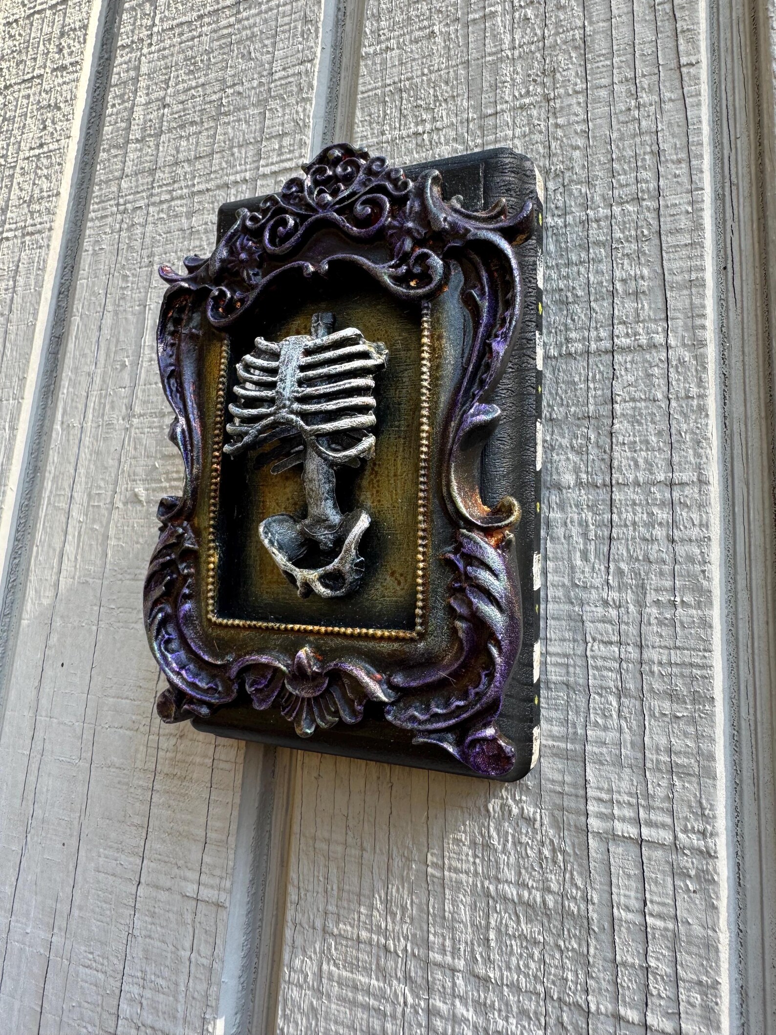 Hand Painted Skeleton Torso Shrine: Upcycled Assemblage Wall Decor - Etsy
