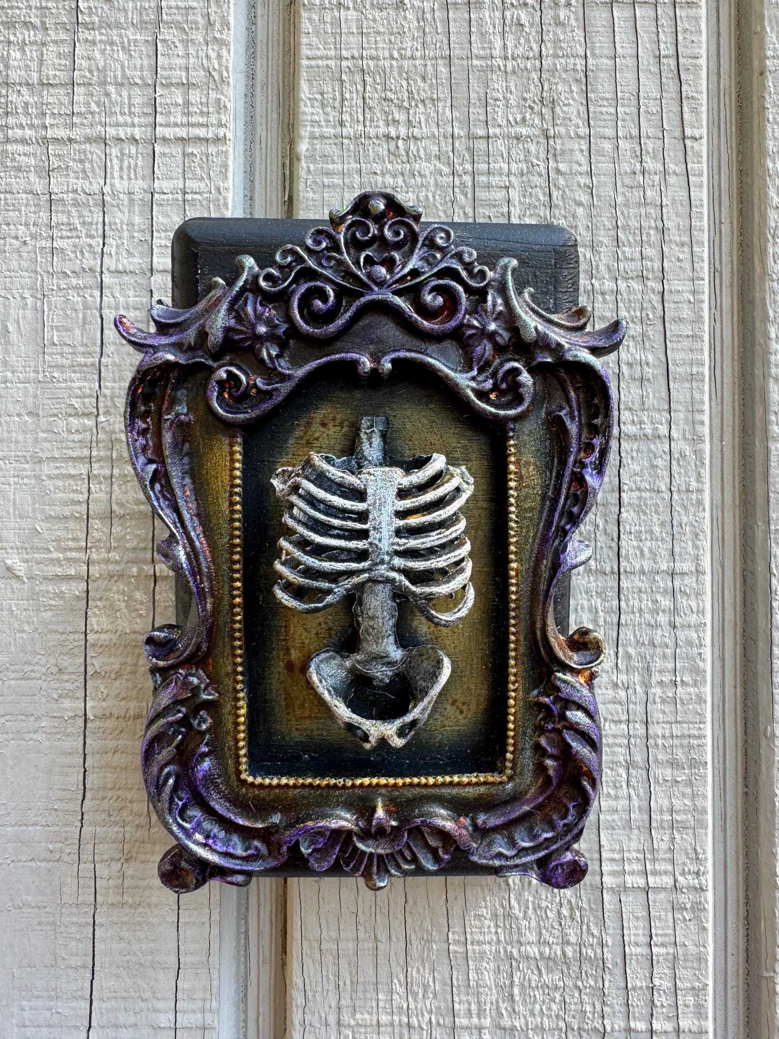 Hand Painted Skeleton Torso Shrine: Upcycled Assemblage Wall Decor - Etsy