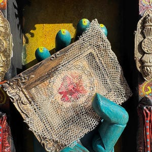 Mexican Folk Art Hand Protection Shrine Sculpture, Upcycled Spiritual ...