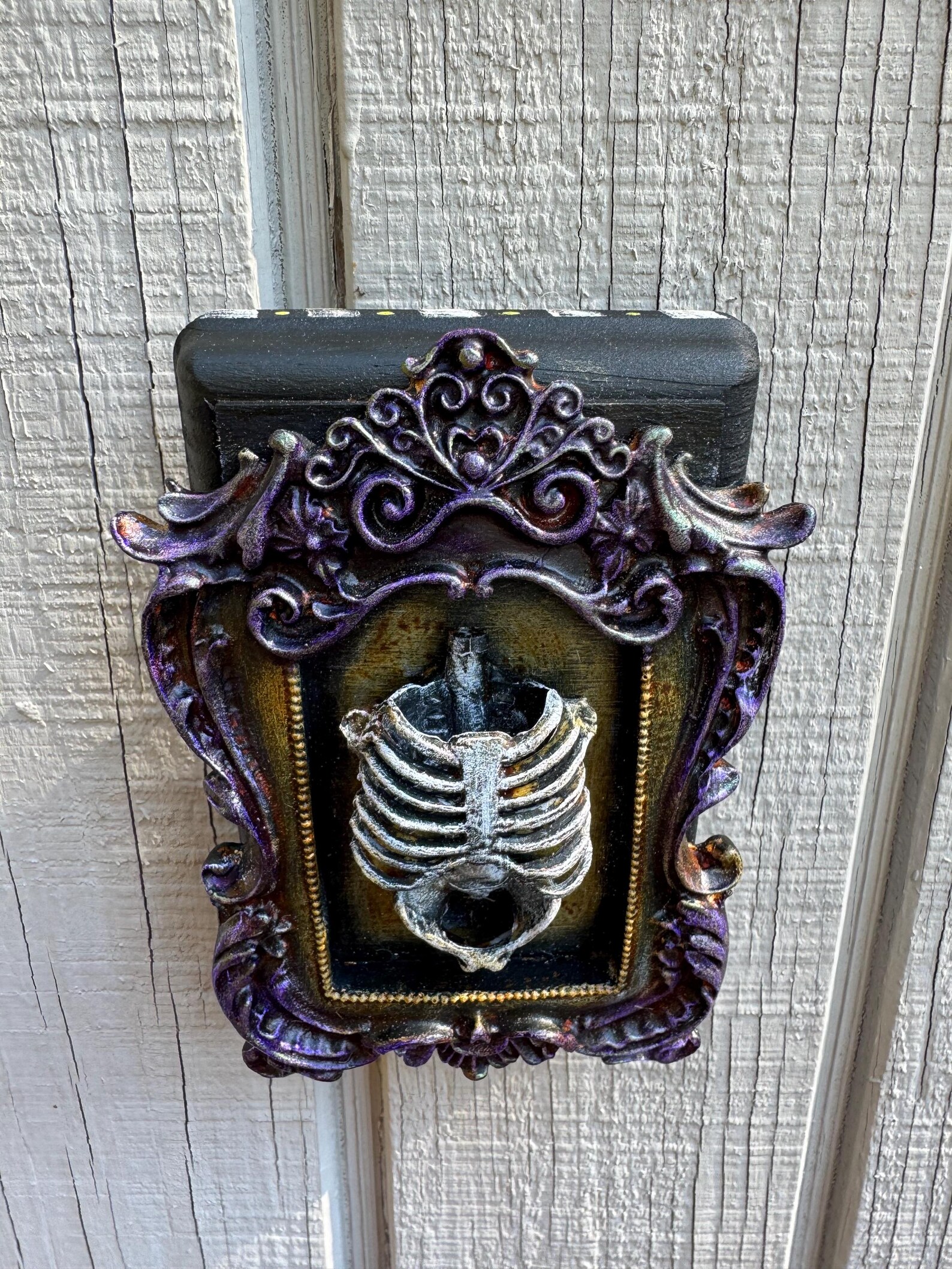 Hand Painted Skeleton Torso Shrine: Upcycled Assemblage Wall Decor - Etsy