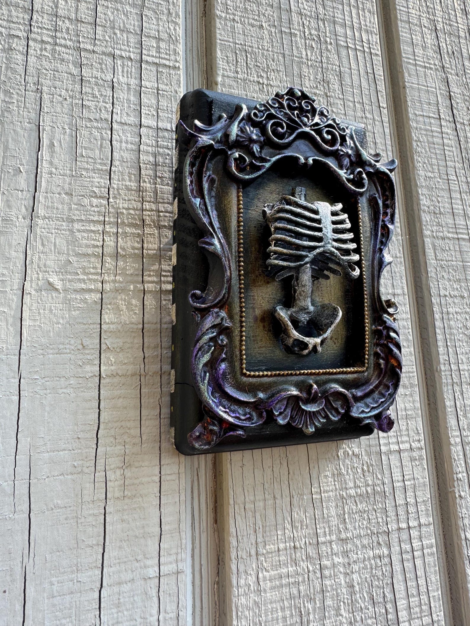 Hand Painted Skeleton Torso Shrine: Upcycled Assemblage Wall Decor - Etsy