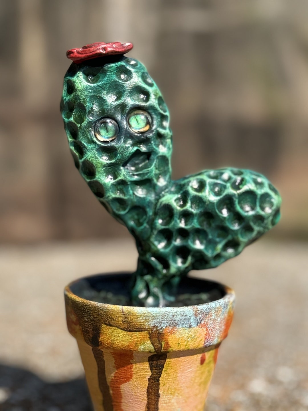 Prickly Pals - Shocked Cacti - Cactus Sculpture - Assemblage Art - Clay ...