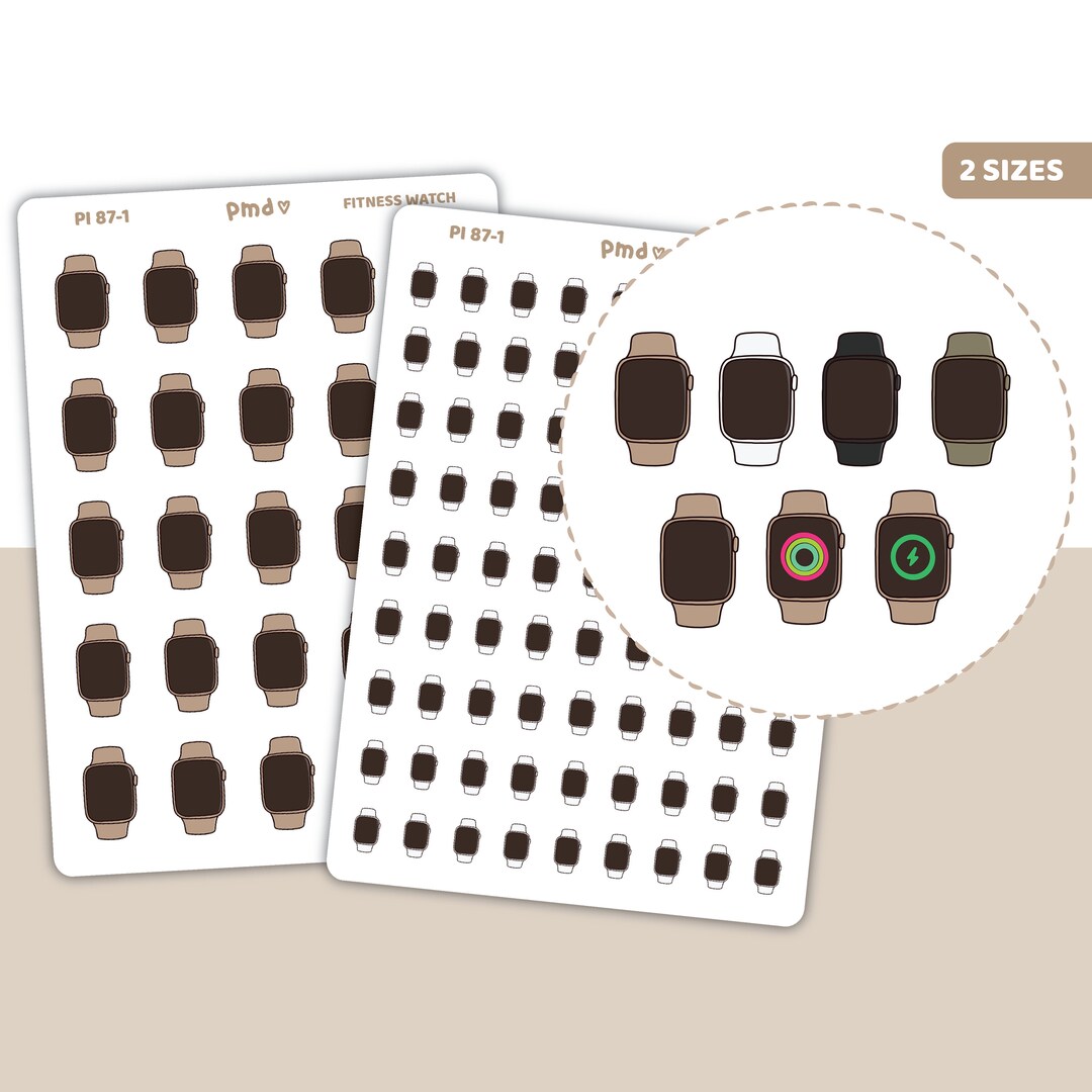 Fitness Watch Stickers PMD Drawn Icon Planner Stickers PI87 - Etsy