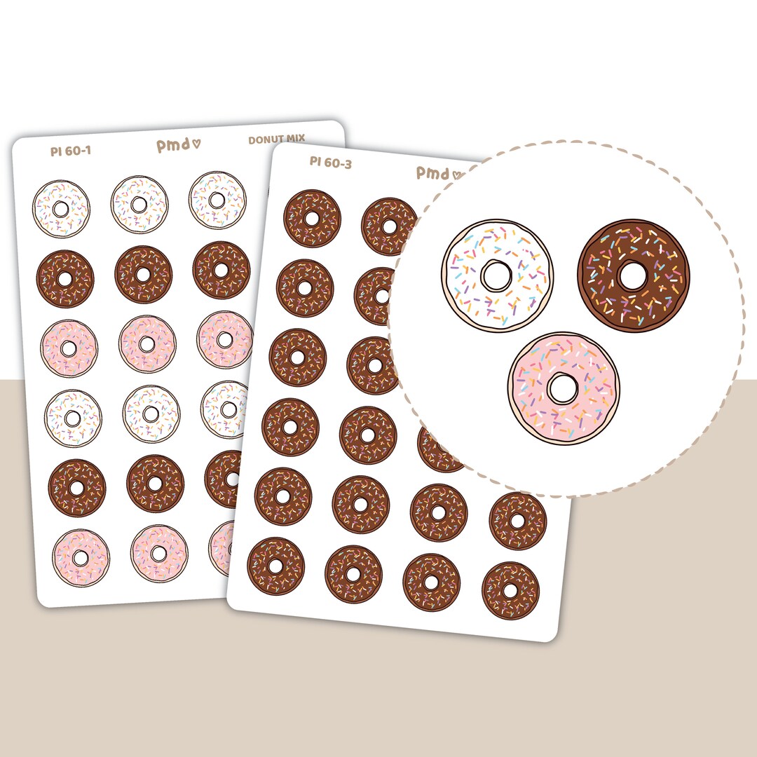 Donut Stickers PMD Drawn Icon Planner Stickers PI60 - Etsy