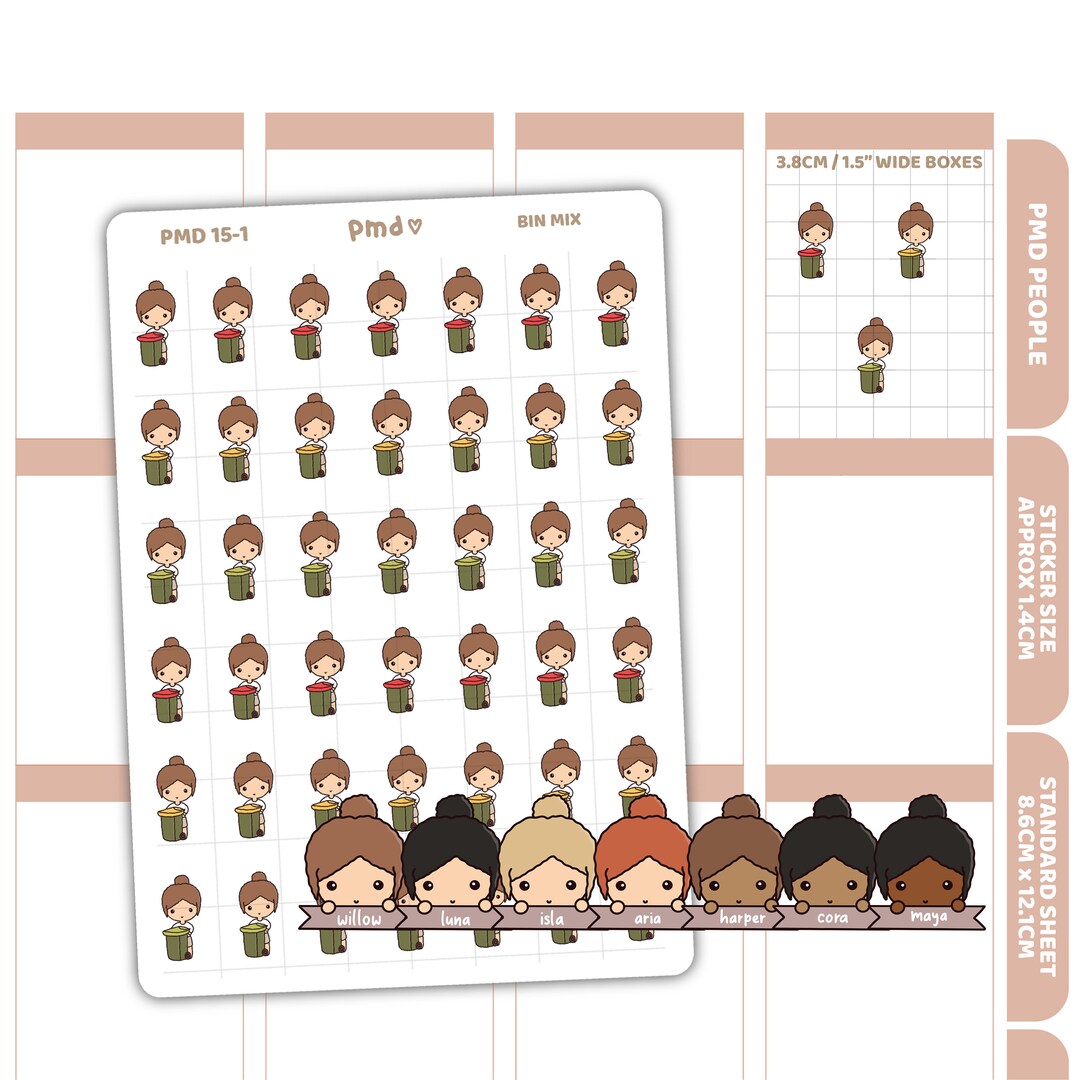 Bin Stickers PMD People Planner Stickers PMD15 - Etsy Australia
