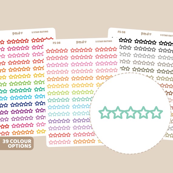 5 Star Rating Stickers Planner Stickers FS08 - Etsy