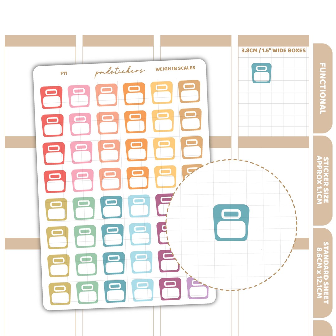 Weigh in Scales Stickers | Functional Planner Stickers | F11 - Etsy