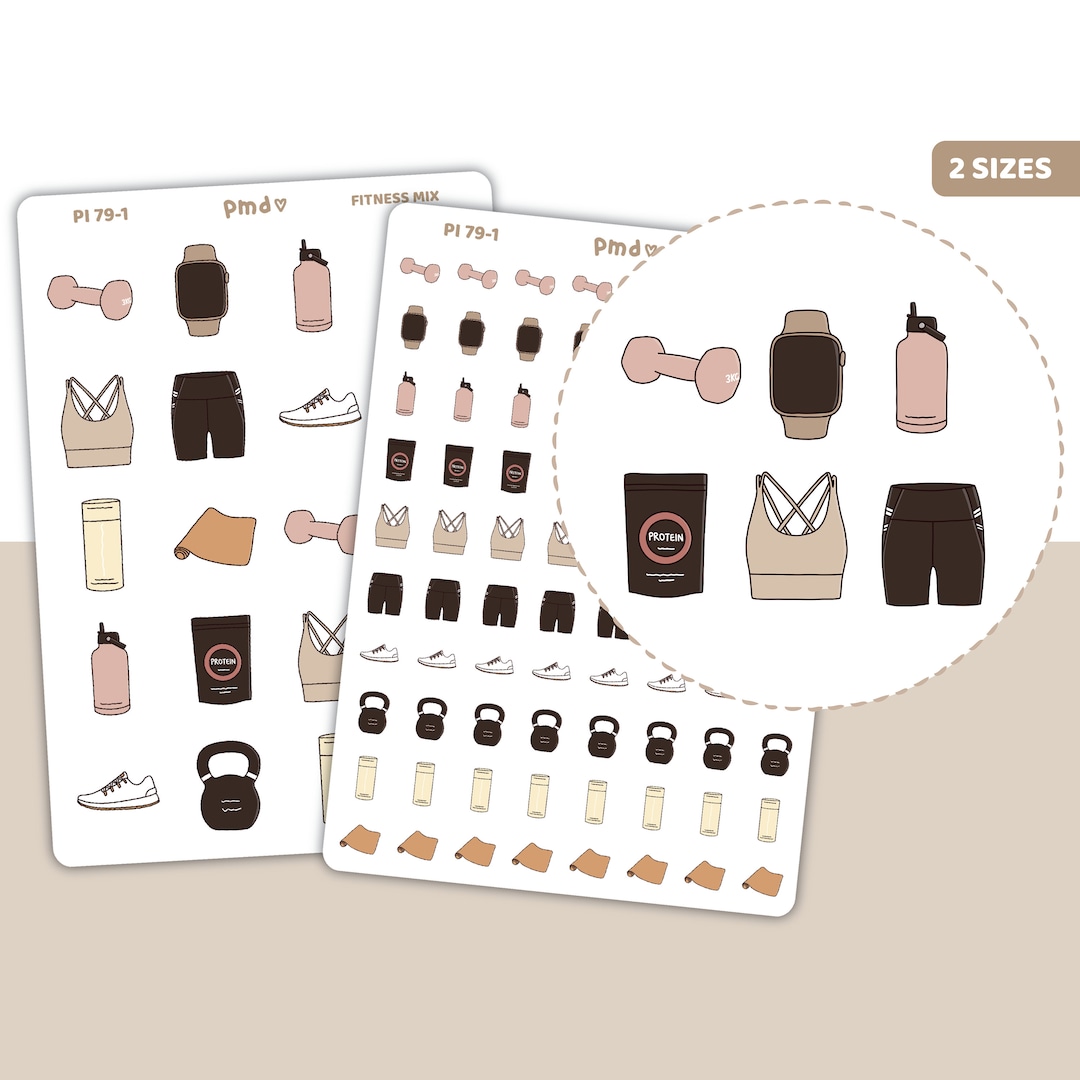 Fitness Mix Stickers PMD Drawn Icon Planner Stickers PI79 - Etsy Australia