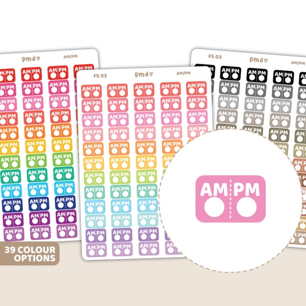 Am Pm Stickers - Etsy