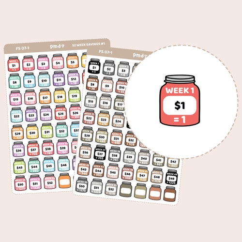 Planner Stickers Savings Challenge | Etsy