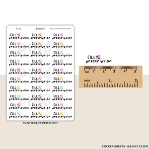 Fill Prescription Stickers Planner Stickers FI11 - Etsy