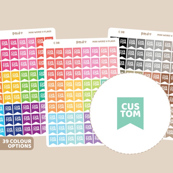 Custom Mini Vertical Flag Stickers Planner Stickers C08 - Etsy