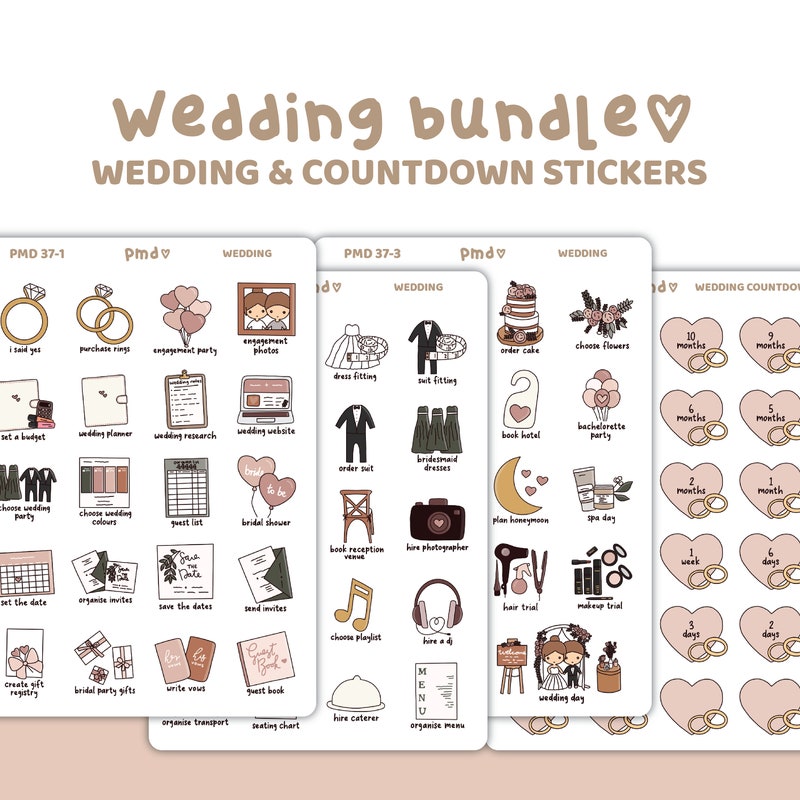 Wedding Stickers - Etsy