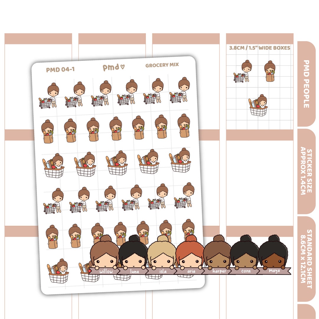 Grocery Stickers PMD People Planner Stickers PMD04 - Etsy